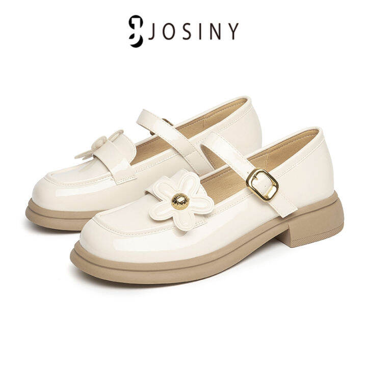 JOSINY รองเท้าแมรี่เจนลําลอง ส้นเตี้ย ส้นหนา พลัสไซซ์ ลายดอกไม้ สไตล์ ...