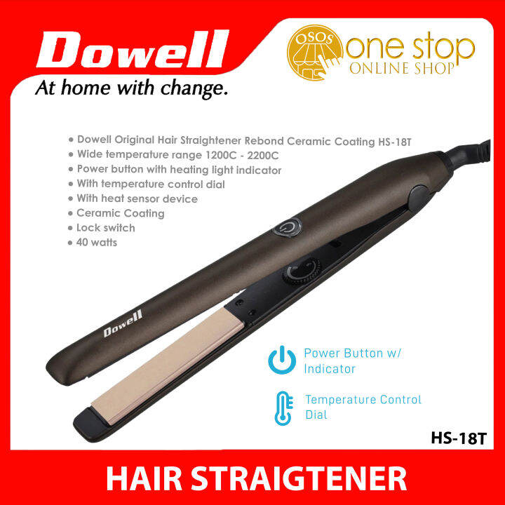Dowell Original Professional Ceramic Hair Straightener Flat Iron Rebond ...