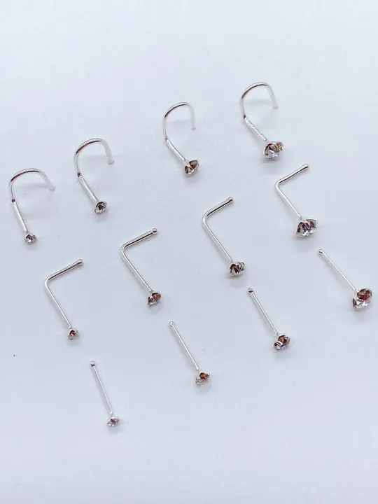 Czech 925 silver allergy-proof L-shaped bent S-shaped straight pole ...