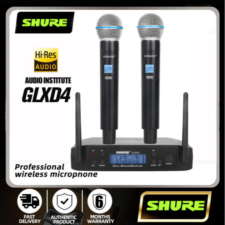 Shure GLXD4 Dual Wireless Microphone Adjustable Microphone Frequency ...