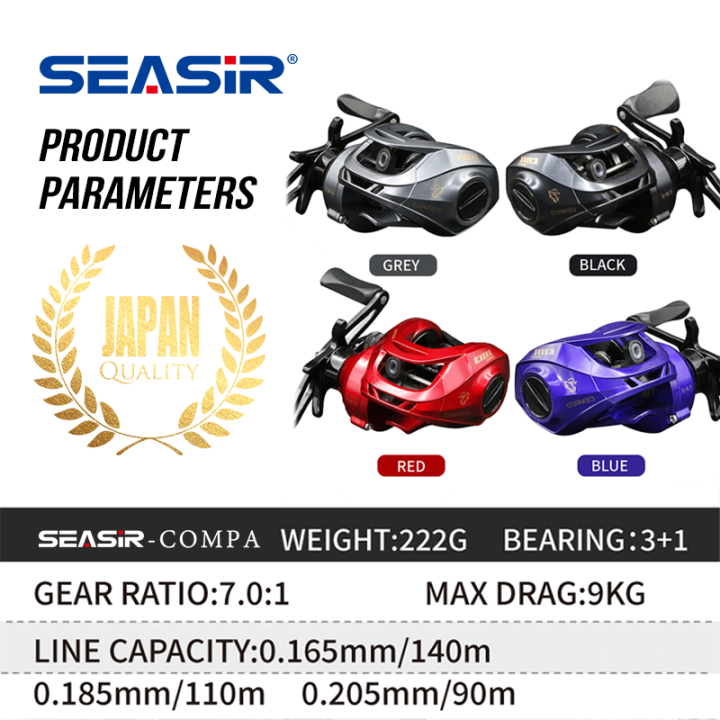 SeaSir CEMREO baitcasting fishing reel ultra-smooth 9kg maximum drag 3 ...