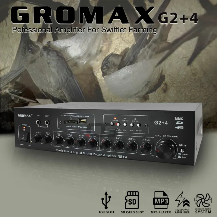 Power Amplifier with bluetooth Professional GROMAX G2 GROMAX G2+4 ...