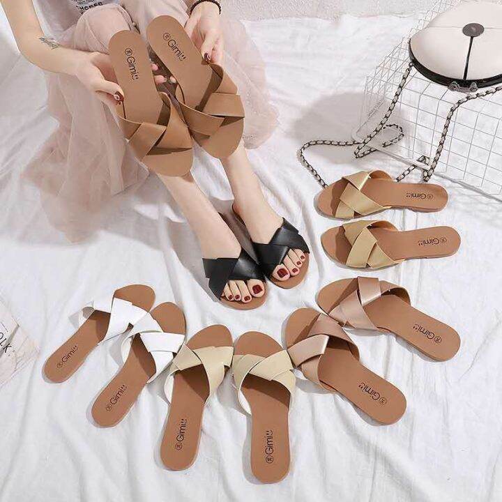 Leaf shoe store 【JS】Gimi Korean Flat Sandals 6103 | Lazada PH
