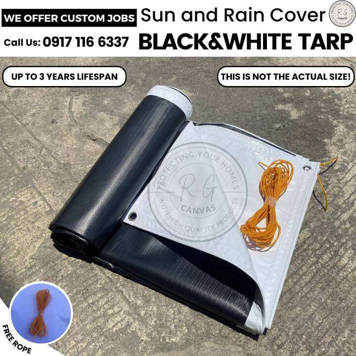 10x20ft BLACK WHITE TARPAULIN PANG-TABING SA ULAN AT ARAW! TRAPAL LONA ...