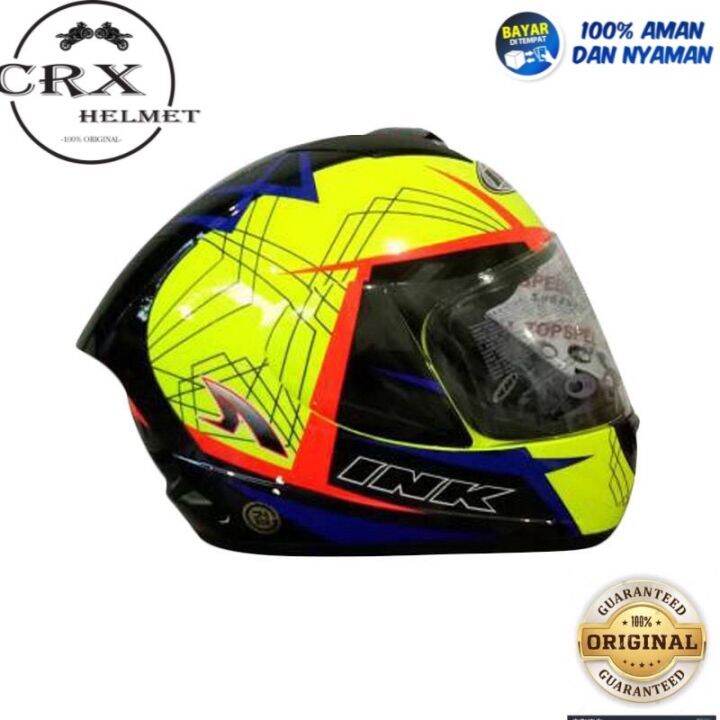 Helm Ink Cl max Seri #3 Motif Yellow Blue Full Face Original | Lazada ...