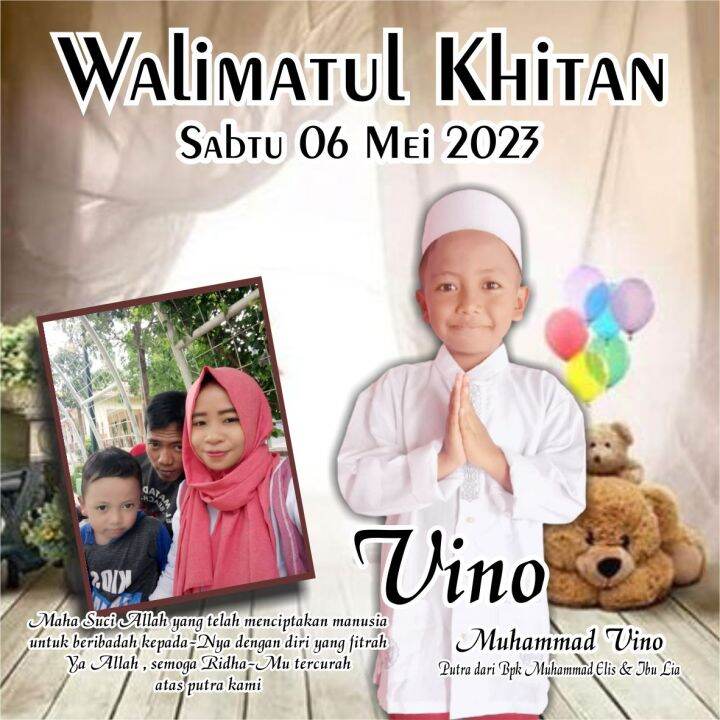 Banner Khitanan Pakai Photo & Karakter Cartoon | Lazada Indonesia