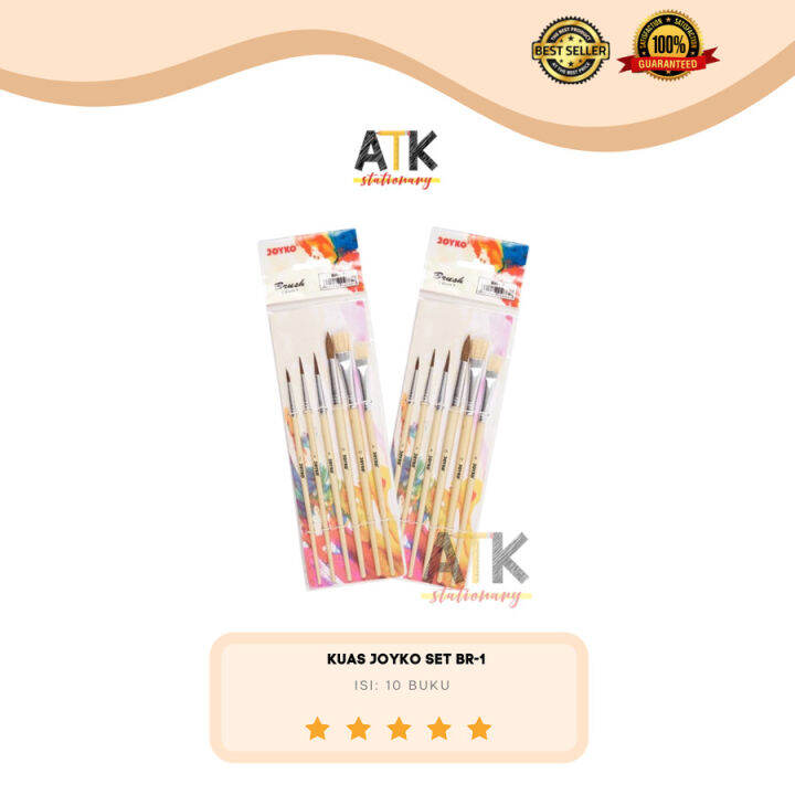 Kuas Cat Air Joyko Set 6/ Kuas Lukis/ Joyko Brush Set 6 BR-1 atk ...