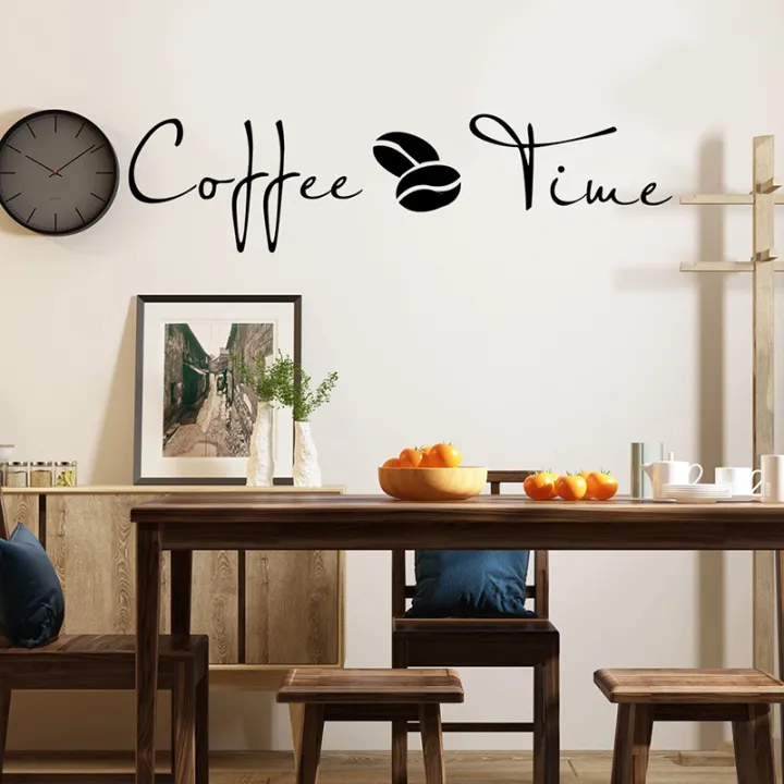 Coffee Time Wall Stickers Modern Cafe Art Decal Kitchen Coffee Shop ...