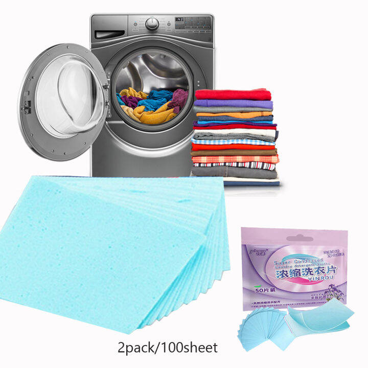 LAUNDRY PADS001- 100Pcs Sheet/2Pack Home Living Laundry Sheet ...