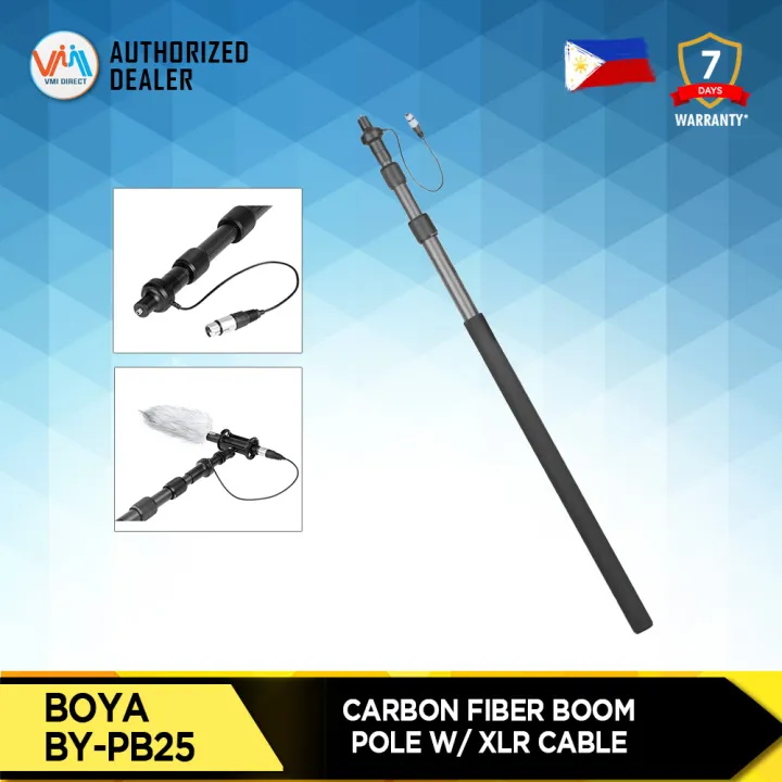 BOYA BY-PB25 CARBON FIBER BOOM POLE W/ XLR CABLE / VMI DIRECT / VLOG ...