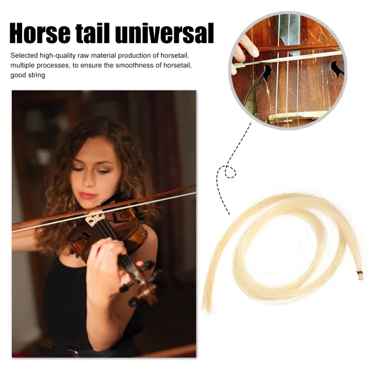 2 Hank Universal Stallion Horse Hair for Violin Bow Stringed ...