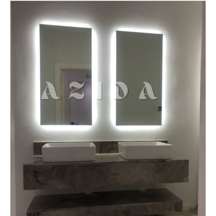 Cermin Kamar Mandi Tempel Tembok Cermin Toilet Kamar Mandi LED Cermin ...