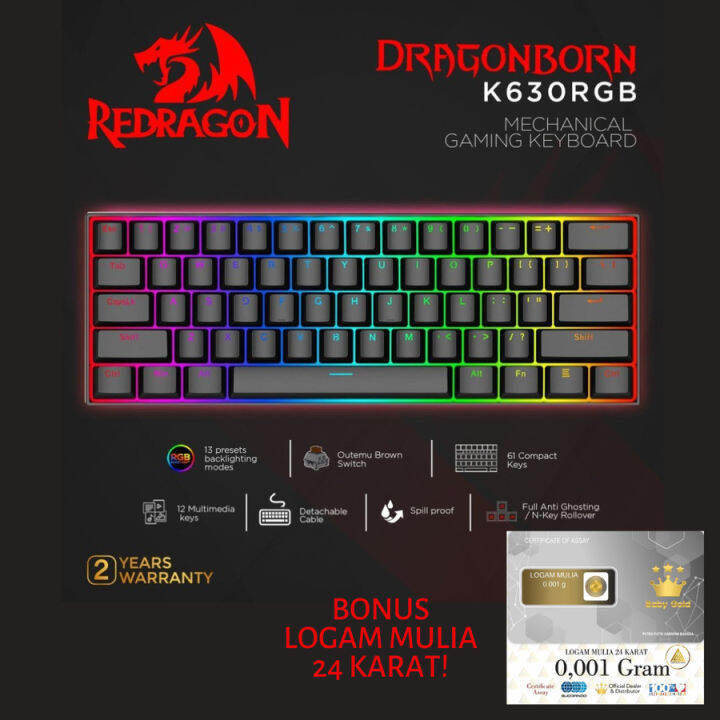 Keyboard Redragon Mechanical Gaming Keyboard RGB DRAGONBORN - K630RGB ...