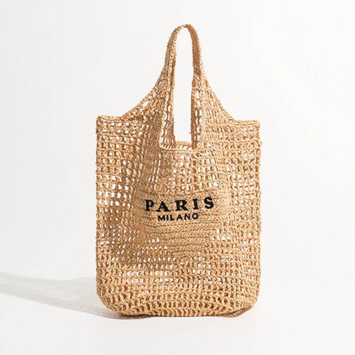 Designer Paper Woven Women Shoulder Bags Casual Hollow Straw Tote Bag ...