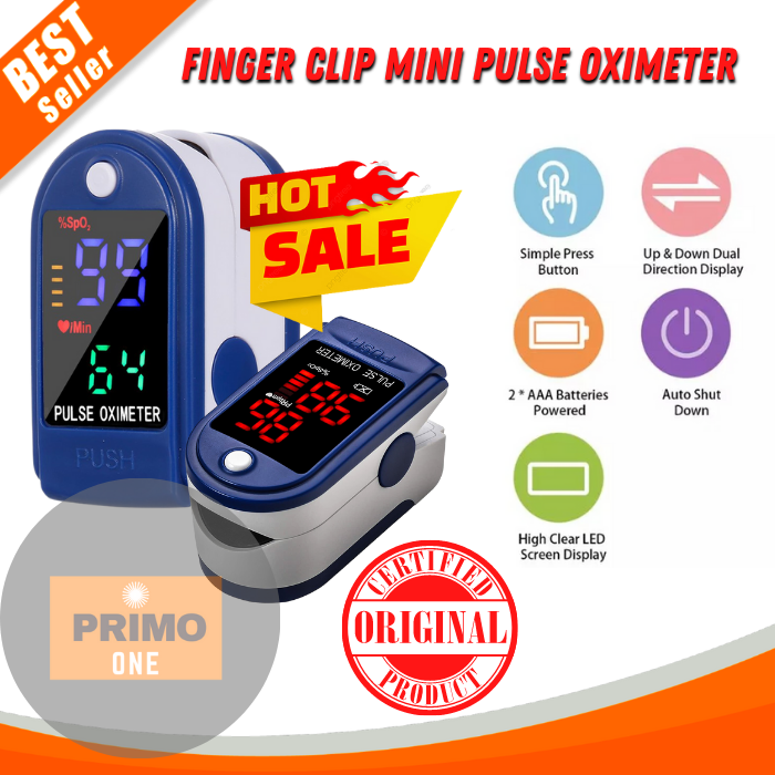 Original Medical Pulse Fingertip Oximeter Blood Oxygen Saturation Monitor LED Digital. Oximeter ...