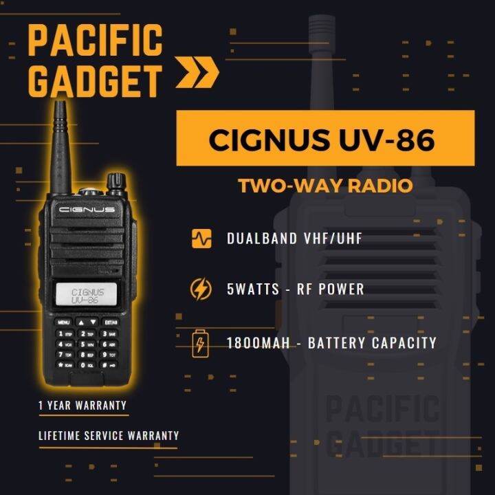 Factory direct sale Cignus UV-86 Dualband 5watts Two Way Radio walkie talkie radio | Lazada PH