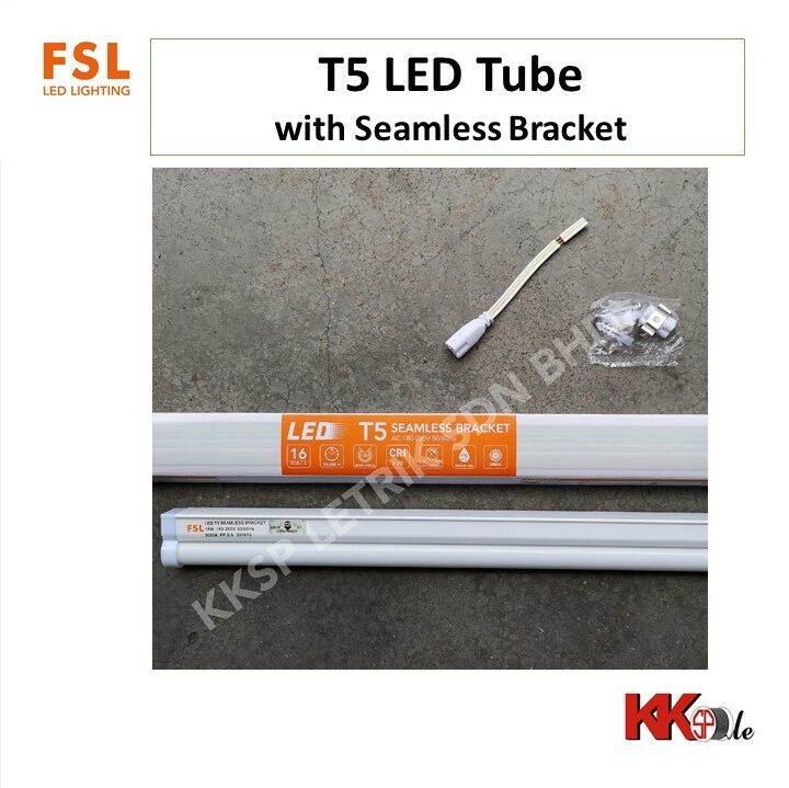 (4pcs set) FSL 4ft 16W T5 LED Light with Seamless Bracket 4 Feet T5 LED Tube | Lazada