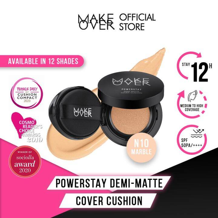 MAKE OVER Powerstay Demi-Matte Cover Cushion 15 g - Cushion for Normal ...