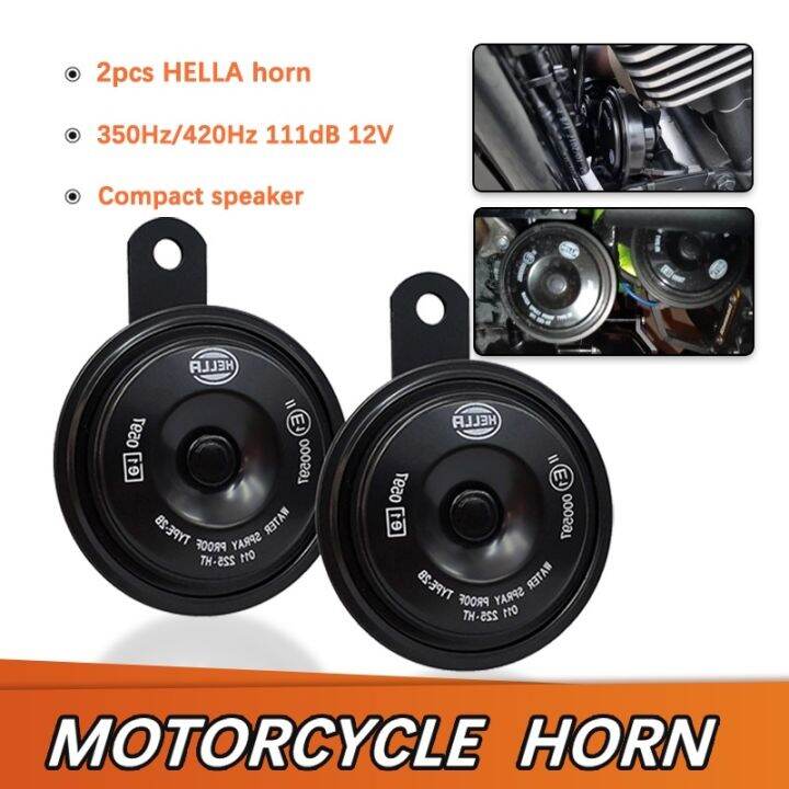 ∋ HELLA HORN Original 2PCS Compact Speaker Group for Motorcycles and ...