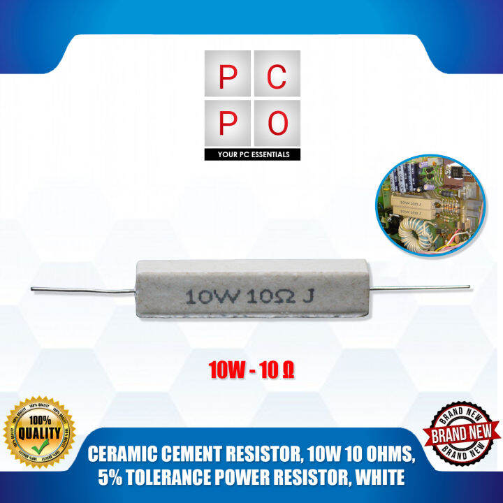 CERAMIC CEMENT RESISTOR, 10W 10 OHMS, 5% TOLERANCE POWER RESISTOR ...