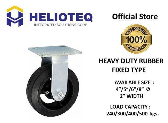 HEAVY DUTY RUBBER CASTER WHEEL FIXED TYPE | Lazada PH