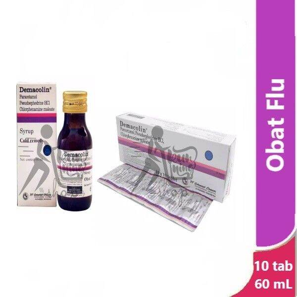 Demacolin Strip 10 tab & Sirup / 60 mL - obat flu | Lazada Indonesia