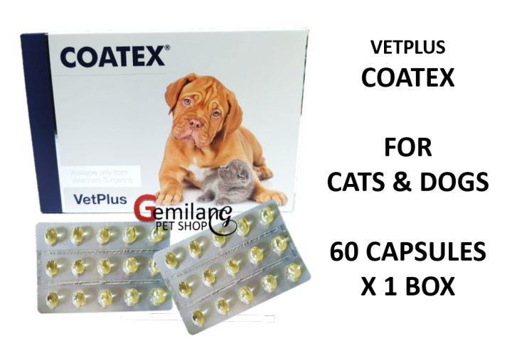 VetPlus Coatex 60 Capsules for cats & dogs/ skin supplement (Exp: 04/ ...