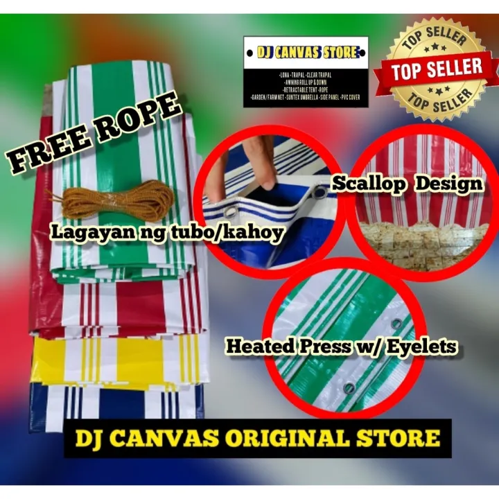 6ft x 12ft HIGH QUALITY ROLL UP ROLL DOWN AWNING STRIPE Tarpaulin ...