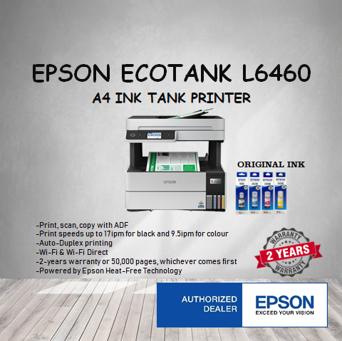 Epson EcoTank L6460 A4 Ink Tank Printer with wifi ( Print , scan , copy ...