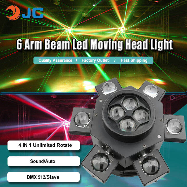 JC Stage Light 150W Beam Light Moving Head RGB 6 Arm 2 in 1 Beam+Laser ...