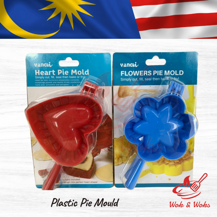 Plastic Pie Mould / Acuan Pai Plastik (Flower, Heart) | Lazada