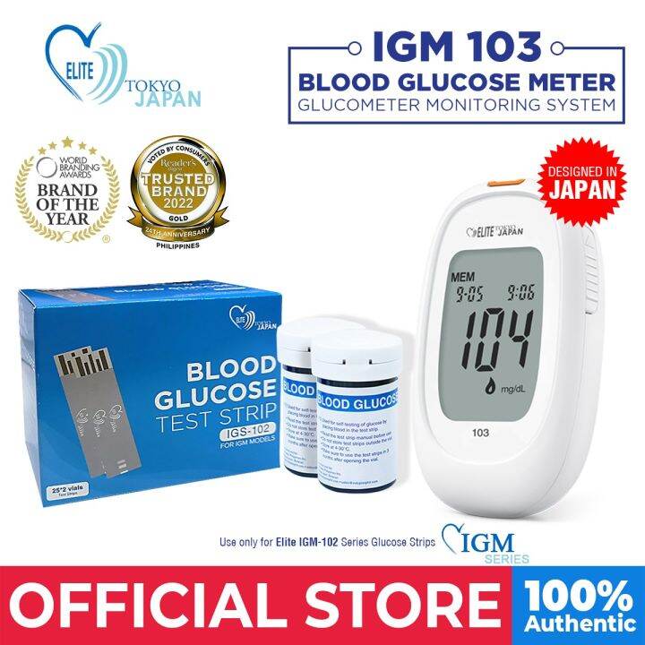Indoplas Elite Blood Glucose Meter Glucometer Monitoring System IGM103 ...