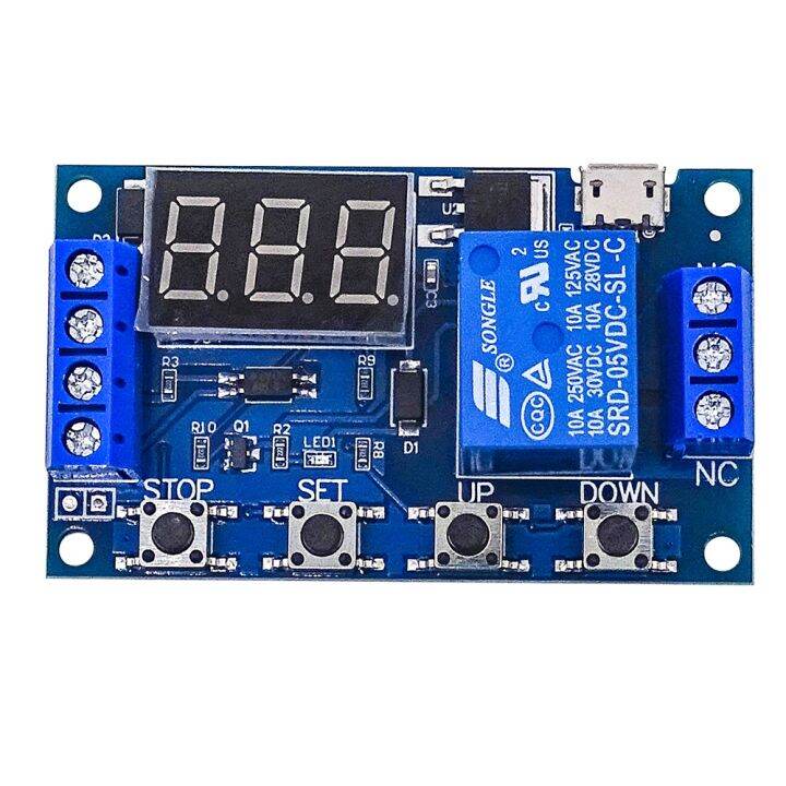 DC 6-30V Support Micro USB 5V LED Display Automation Cycle Delay Timer Control Off Switch Delay ...
