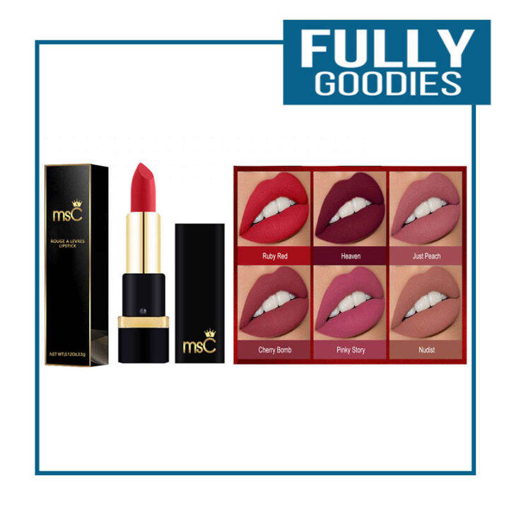 FULLY GOODIES New MSC Matte Lipstick Waterproof Lips Makeup 12 Hours ...