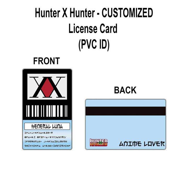[ANIME] Hunter X Hunter License ID Card (PVC ID only) Free ID Sleeve ...