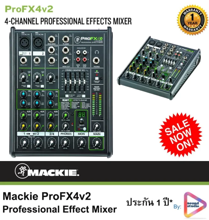 Mackie PROFX4V2 4-Channel Compact Mixer with Effect คอมแพ็คมิกเซอร์ ...