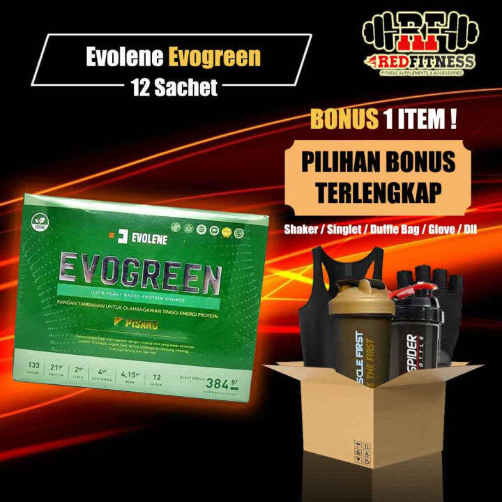 Evolene Evogreen 1 Box Isi 12 Sachet / Vegan Protein Vegetarian Plant ...