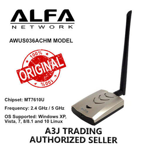 ALFA Wireless AWUS036ACHM WiFi Dual-Band 2.4GHz or 5GHz Chipset MT7610U ...