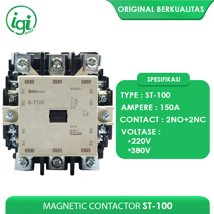 MAGNETIC CONTACTOR S-T 100 / AC CONTACTOR TYPE ST 100 | Lazada Indonesia