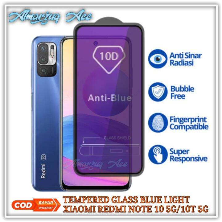 Tempered Glass Anti Blue Light Xiaomi Redmi Note 10 5G / 10T 5G Anti Gores Blue Light Anti ...