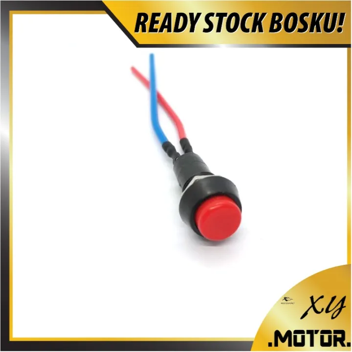 SWITCH ON/OFF PUSH BUTTON(ROUND RED) SUIS ON OFF SIAP WAYAR SWITCH ON OFF BUTTON | Lazada
