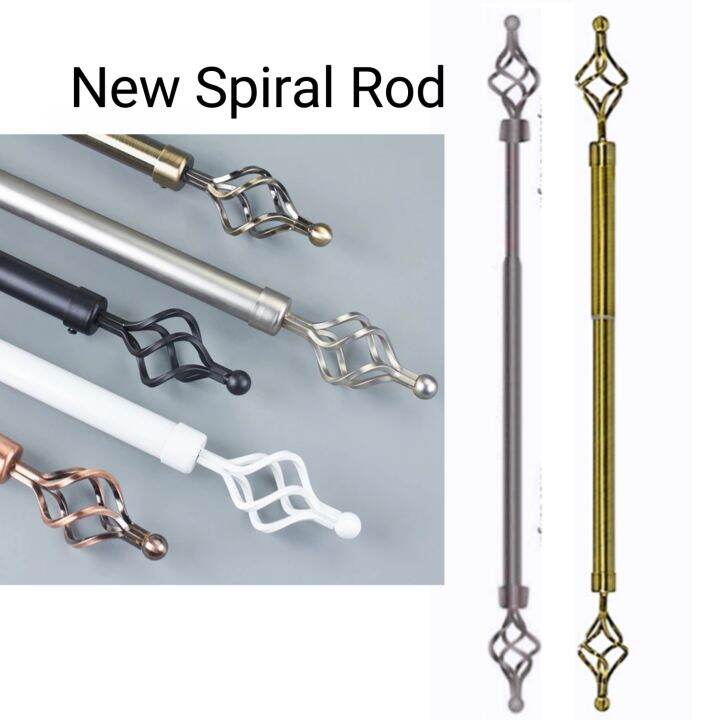 66 to 120 Inches [160x300cm] Spiral Curtain Rod New Home Curtain Window ...
