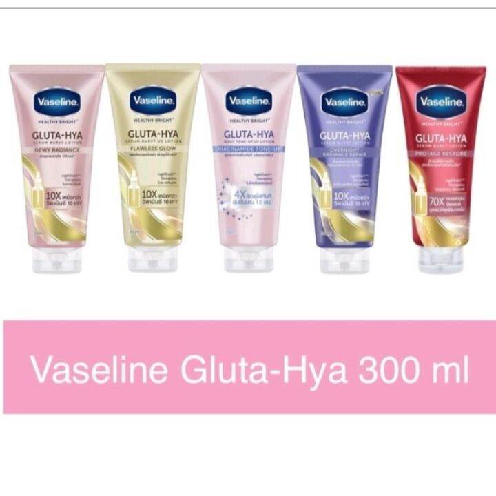 VASELINE GLUTA-HYA PRO AGE RESTORE/ FLAWLESS GLOW DEWY RADIANCE SERUM LOTION 300ML | Lazada PH
