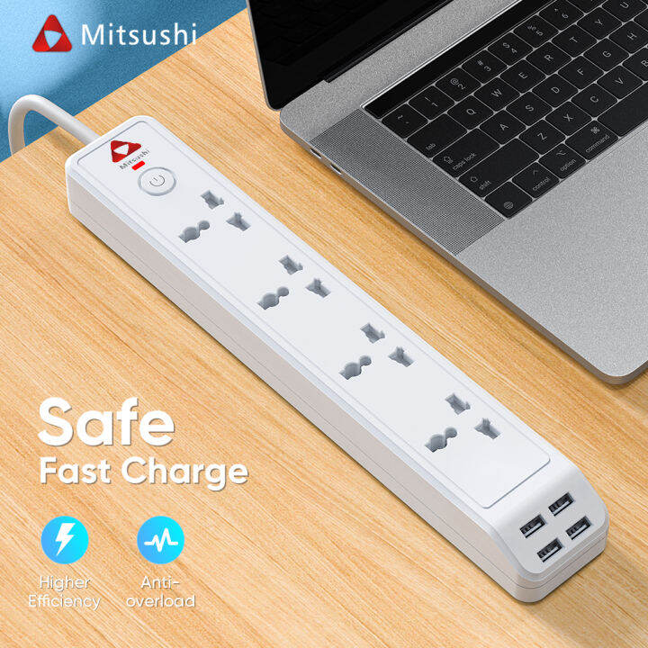 MultiFunction Socket Plug Mitsushi Universal Socket Power Strip with 4 ...