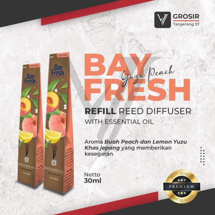 BAYFRESH REED DIFFUSER YUZU PEACH PENGHARUM RUANGAN REFILL 30GR ...