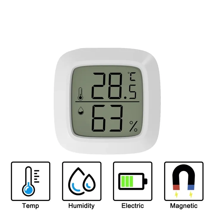 Magnetic Mini Lcd Digital Room Thermometer Temperature Sensor Humidity Meter Indoor Hygrometer
