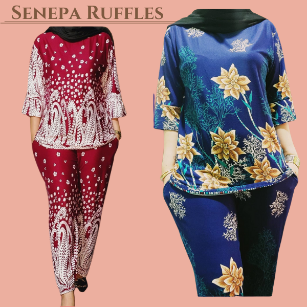 NoemeStore SENEPA RUFFLES PLUS SIZE TERNO BLOUSE PANTS WITH POCKETS XL ...