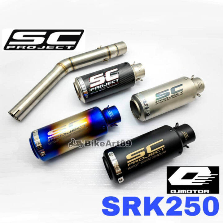 SC Project Exhaust QJMotor SRK250 Slip On Piping Muffler Stainless ...