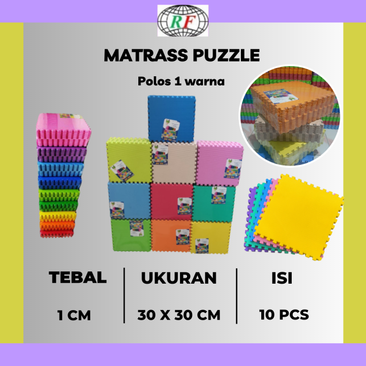 Puzzle Matrass 30x30x1cm Karpet Puzzle Lantai, tikar, playmate polos 1 ...