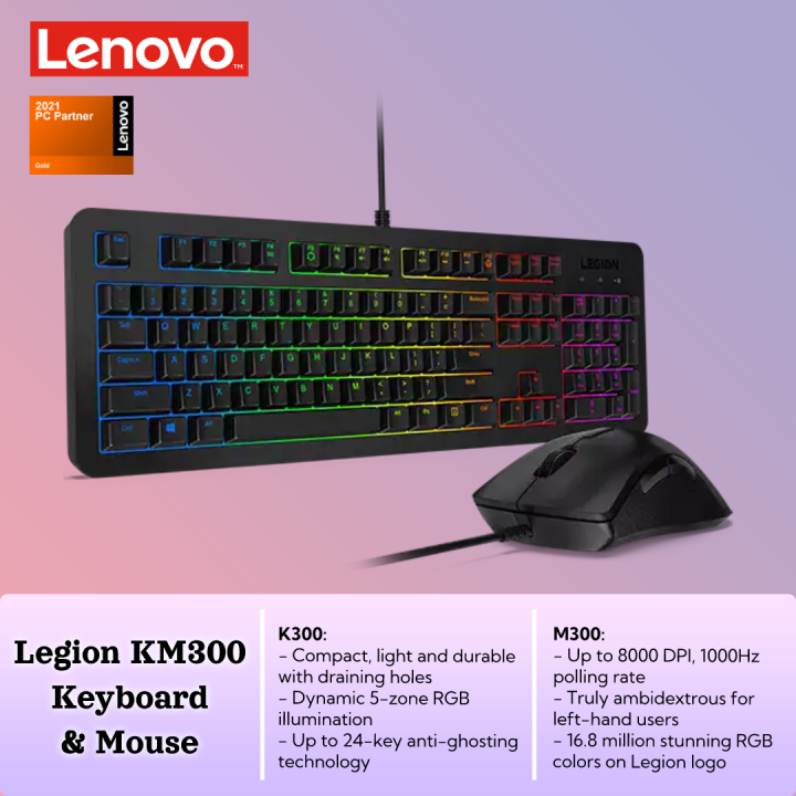 Lenovo Legion KM300 RGB Gaming Combo Keyboard and Mouse Original Murah | Lazada Indonesia